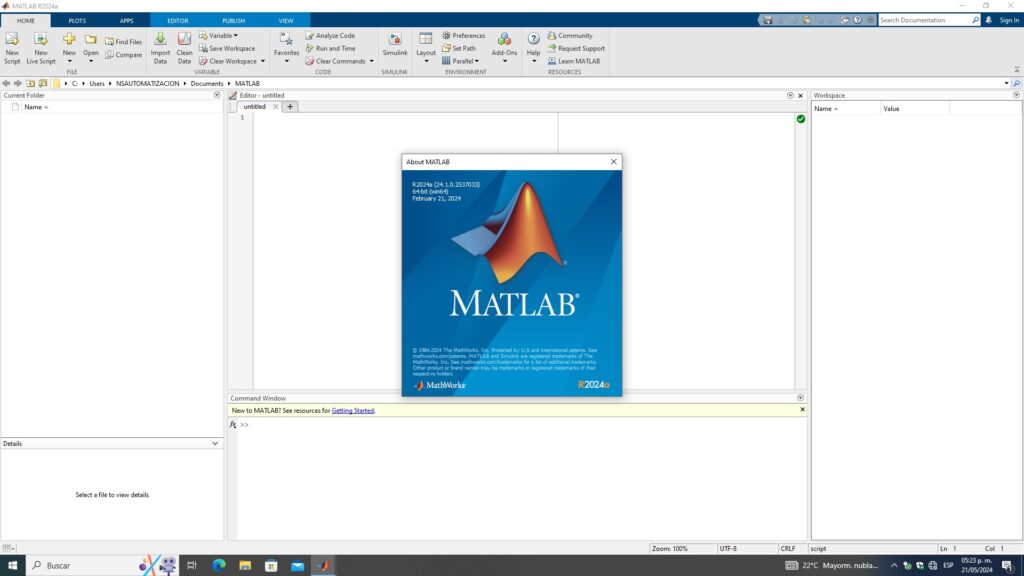 MATLAB R2024a – AUTOMATIZACION Y CONTROL