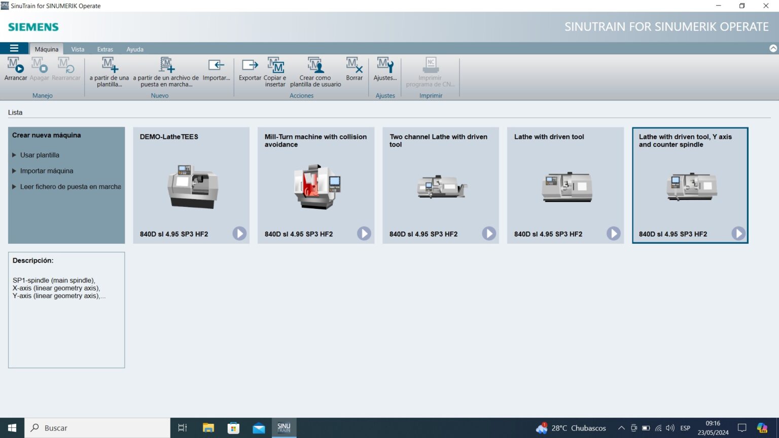 SINUTRAIN SINUMERIK OPERATE V4.95 – AUTOMATIZACION Y CONTROL
